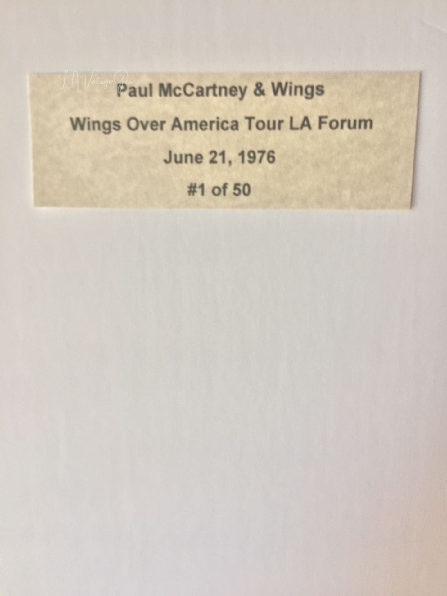 Paul McCartney Wings Over America Tour 1976 - Authentic Concert Photo ...