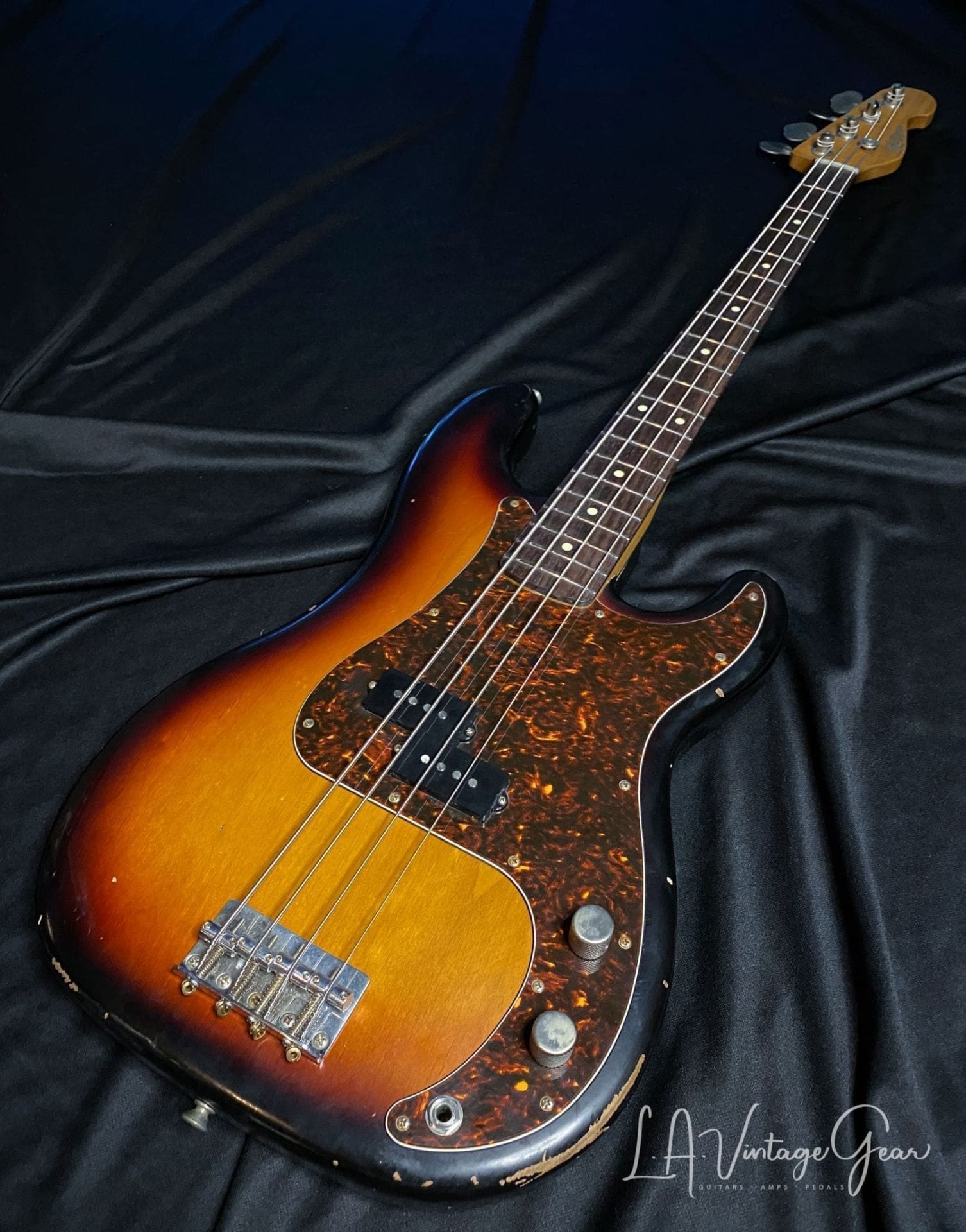K-Line P-Bass 2020 - In a Medium Relic'd 3 Tone Sunburst • LA Vintage Gear