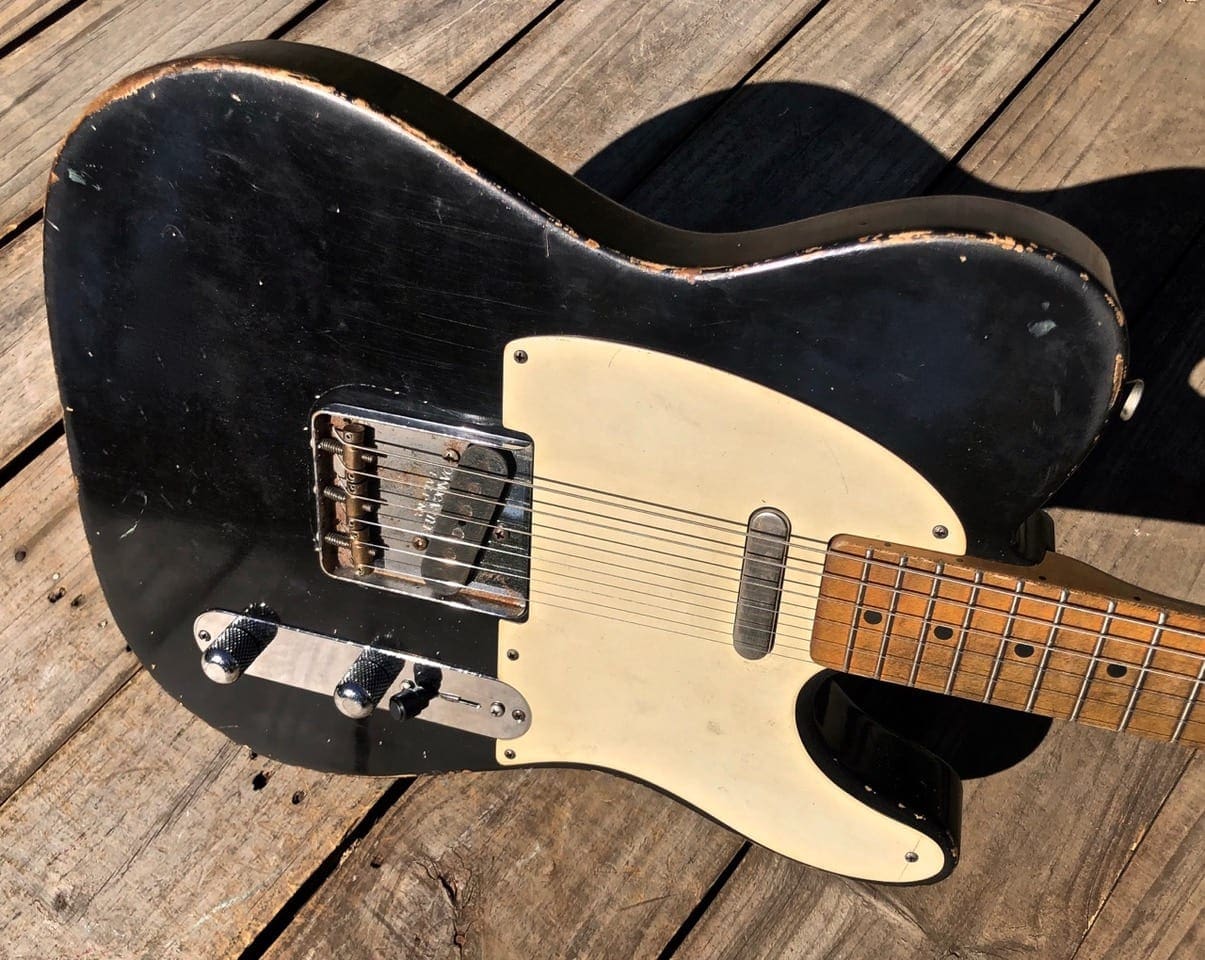 (SOLD) Danocaster Black Broadcaster Single Cut Whiteguard Electric ...