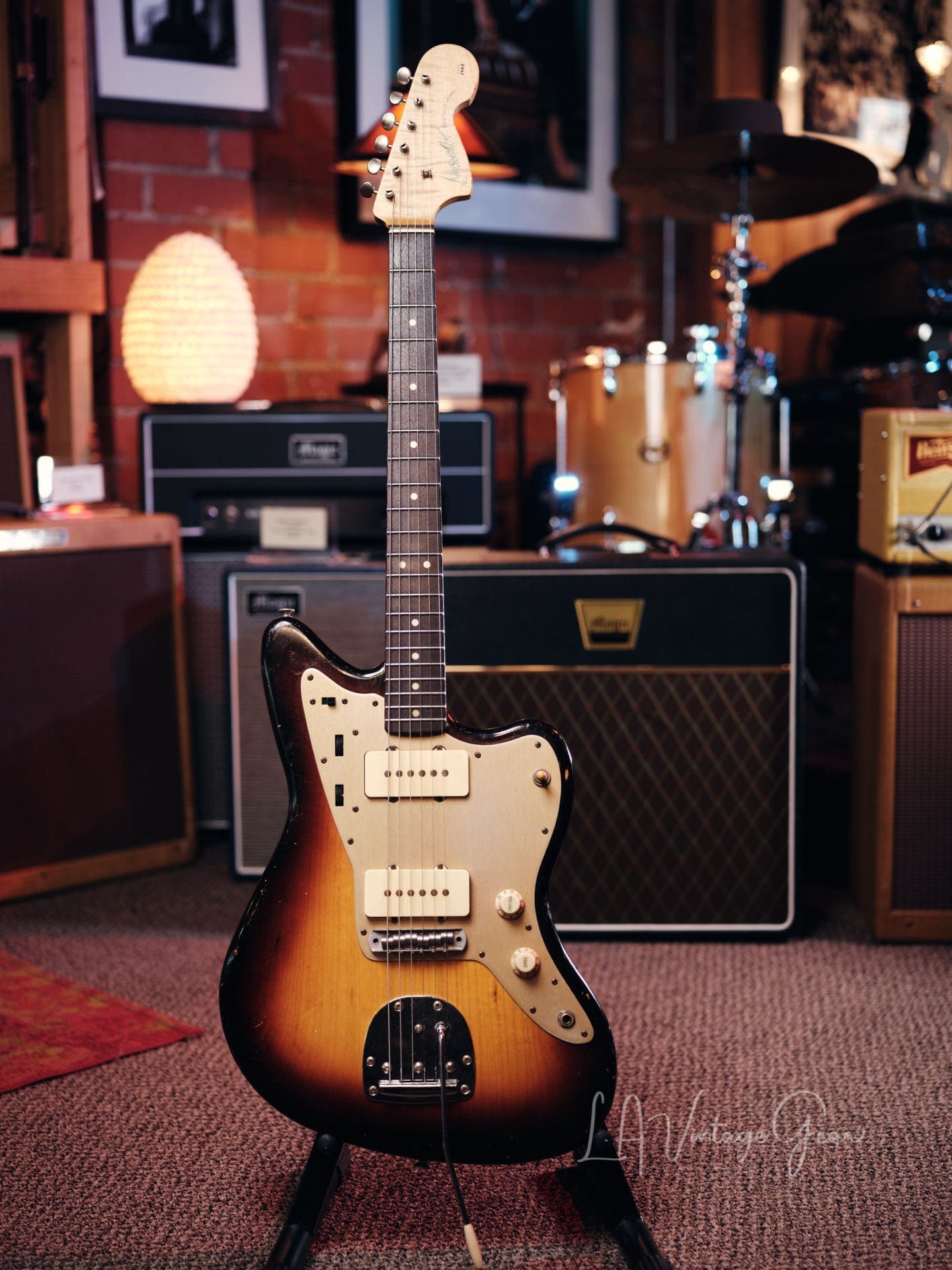 Danocaster Offset Electric Guitar - Anodized Gold Pickguard & Sunburst ...