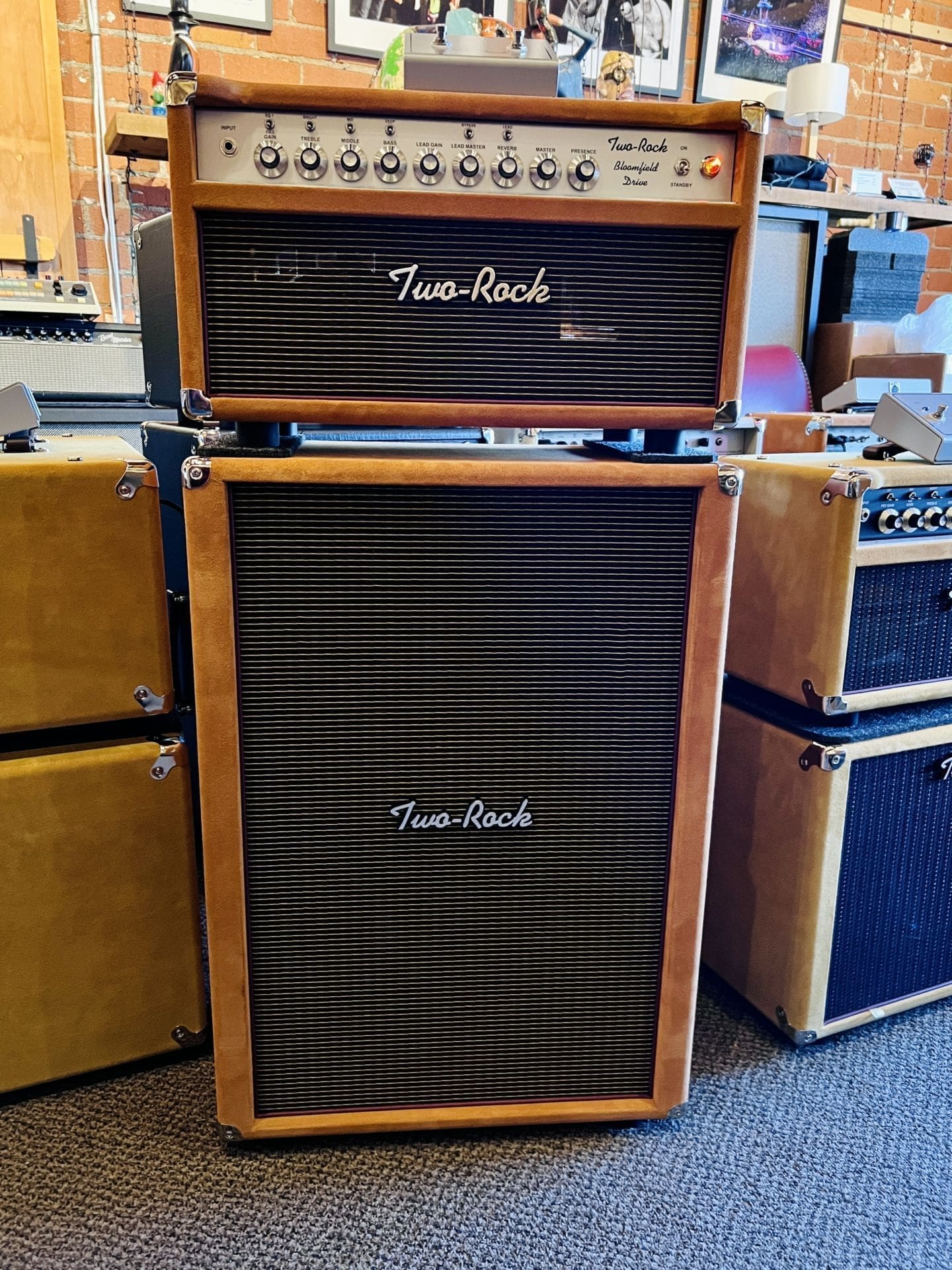 Two Rock Bloomfield Drive 100W Head and 2x12 Open Back Cab - Golden ...