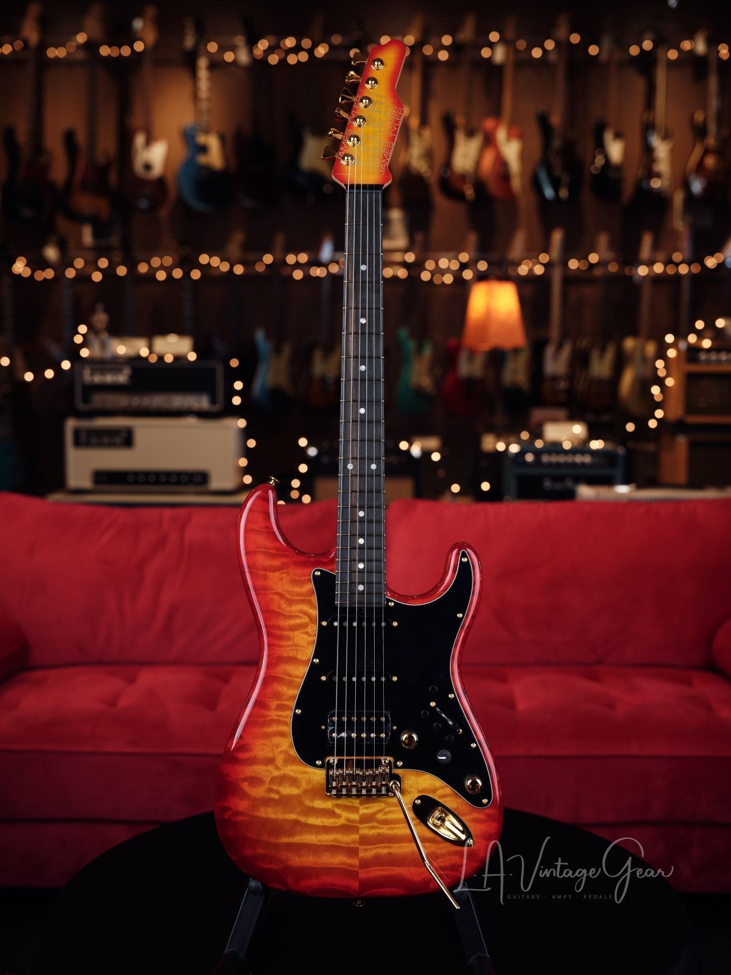James Tyler Classic S-Style Electric Guitar in a Cherry Sunburst Finish ...